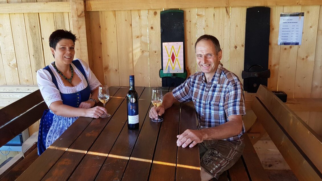 Alte Baumpresse beim Weingut Muster Bernhard in Leutschach an
